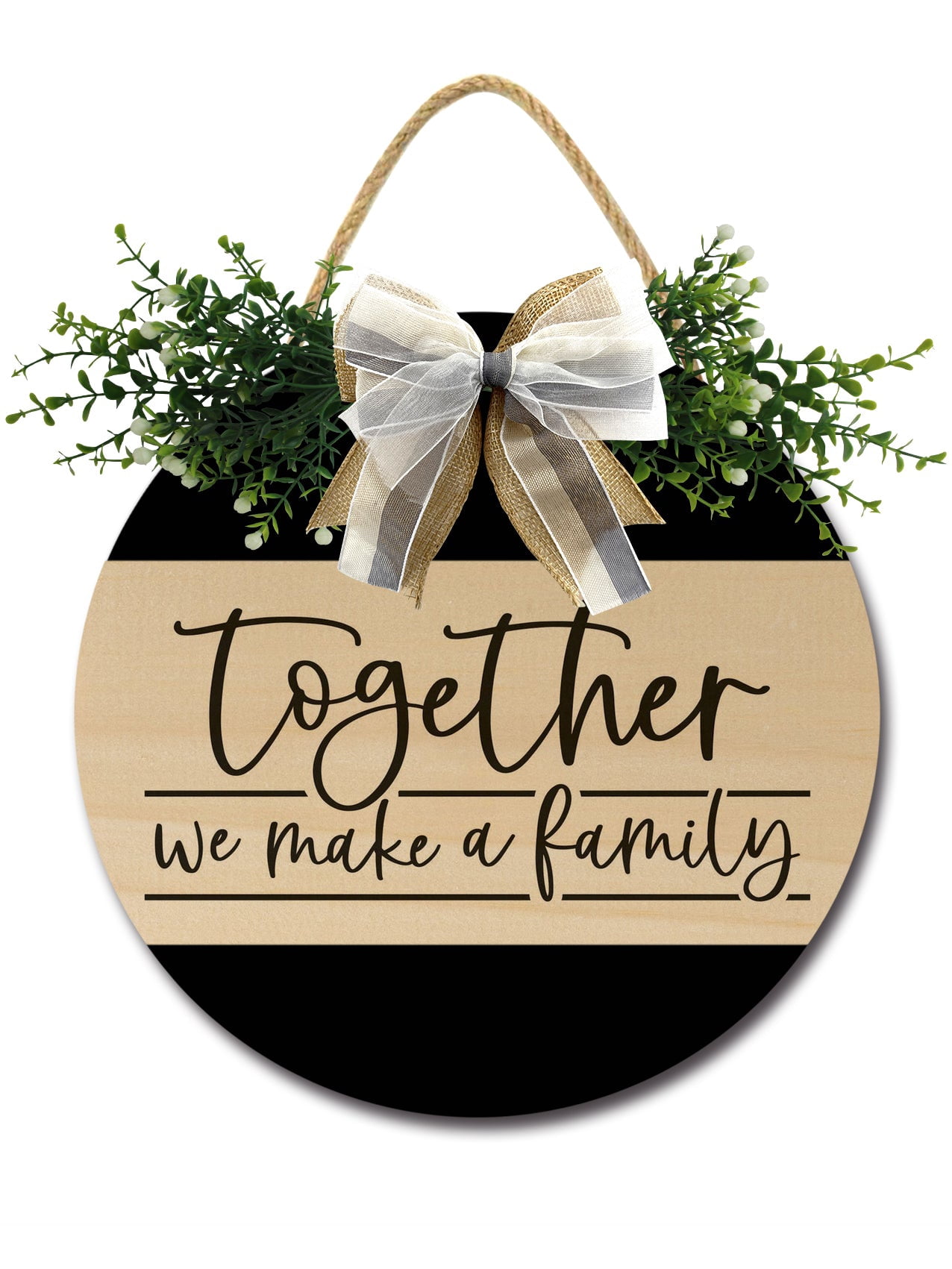 Together We Make A Family Front Door Sign Funny Wreaths Hanging Wooden ...