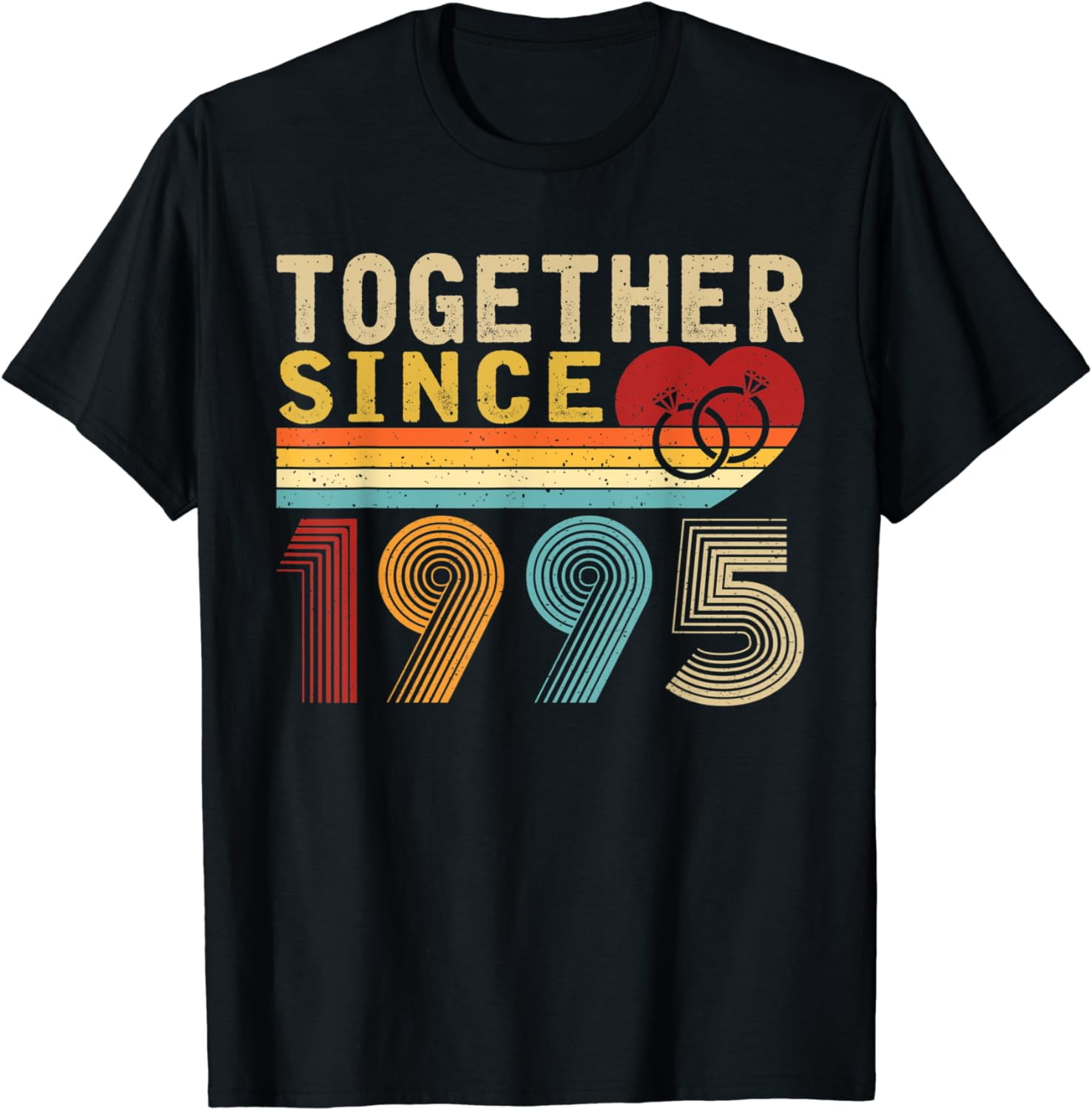 Together Since 1995 Vintage Couple 26th Wedding Anniversary T-Shirt ...