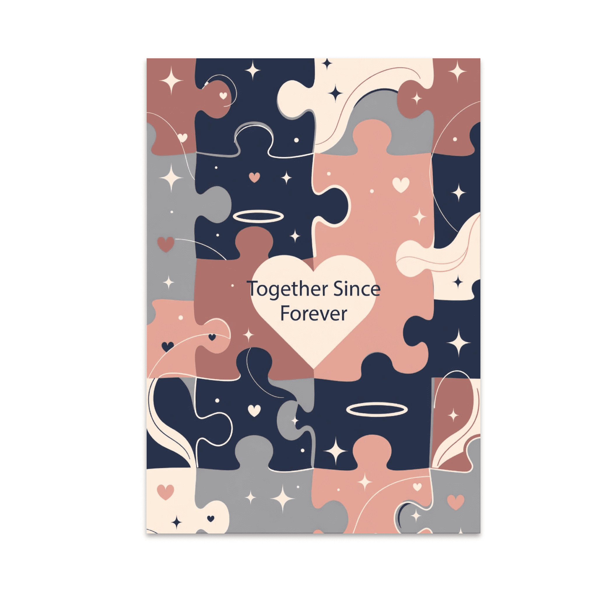 Together Since Forever Puzzle Heart Art - Couple Decor - 13x19 Poster ...