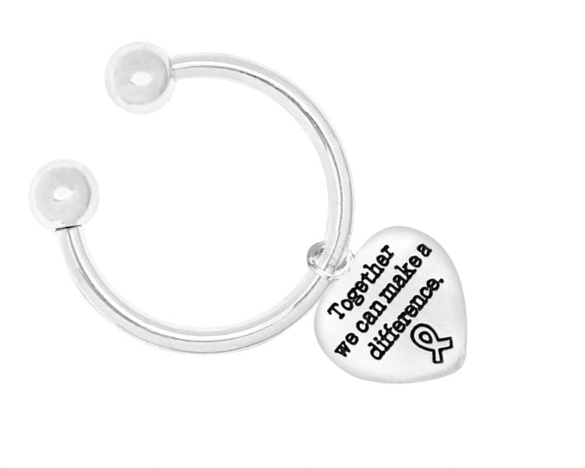 "Together We Can Make A Difference" Heart Charm Horseshoe Keychain ...