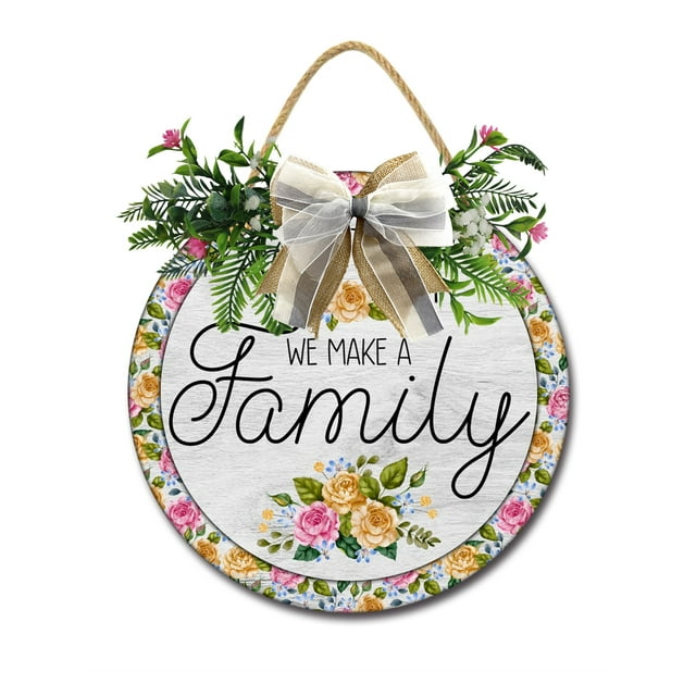Together We Make A Family Sign Front Door Porch Decorations, Round ...
