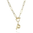 Toggle Clasp Capital A-Z Initial Necklace For Women Hiphop Gold ...