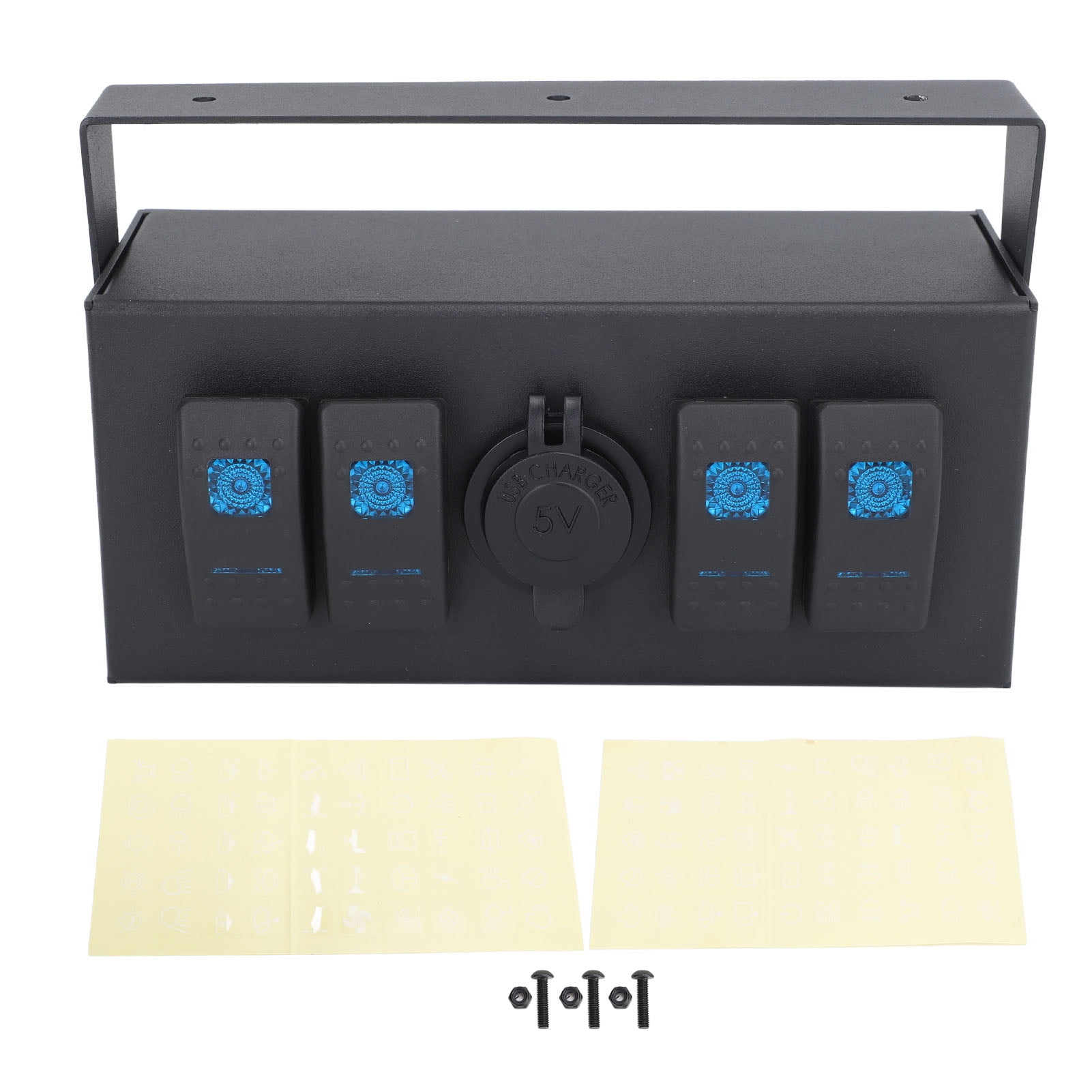 Toggle Rocker Switch Panel Versatile Fireproof Water Resistant 4 Gang ...