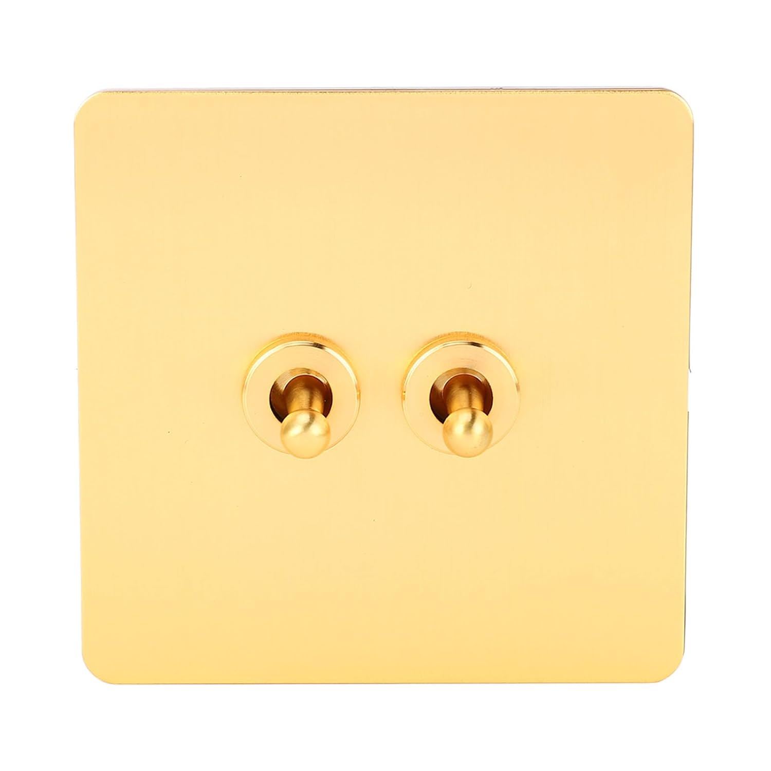 Toggle Switch, Imitation Gold Stainless Steel Panel Dual Control Wall ...