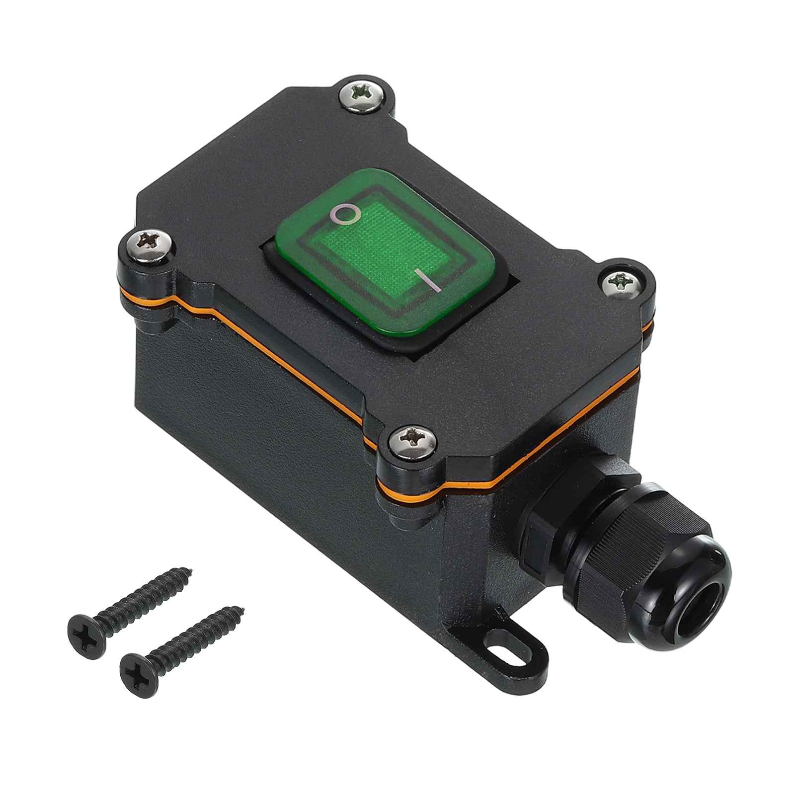 Uxcell Toggle Switch Rocker Button Inline Cord Switch DPST ON-OFF IP65 ...