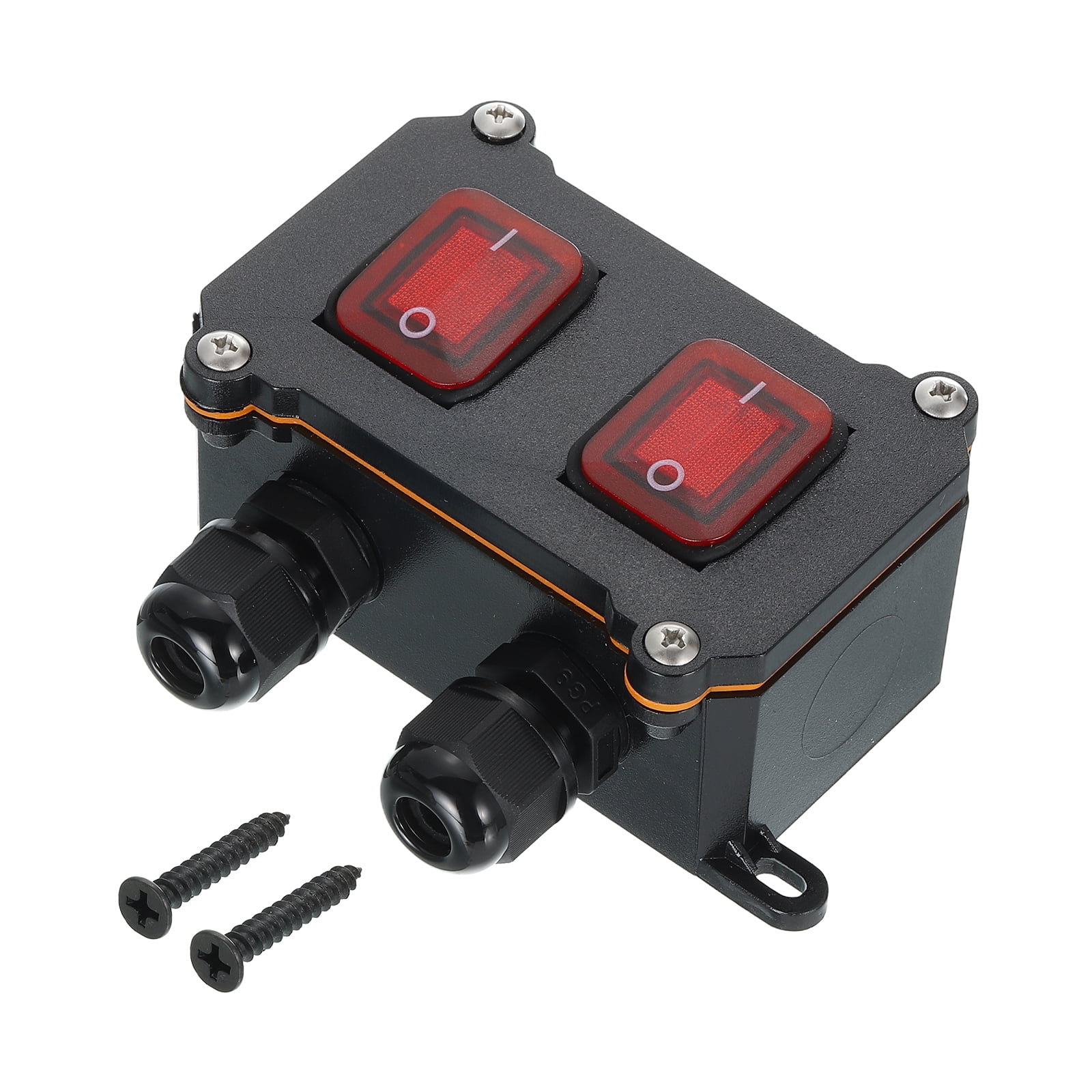 Toggle Switch, Rocker Button Inline Cord Switch DPST ON/OFF IP65 ...