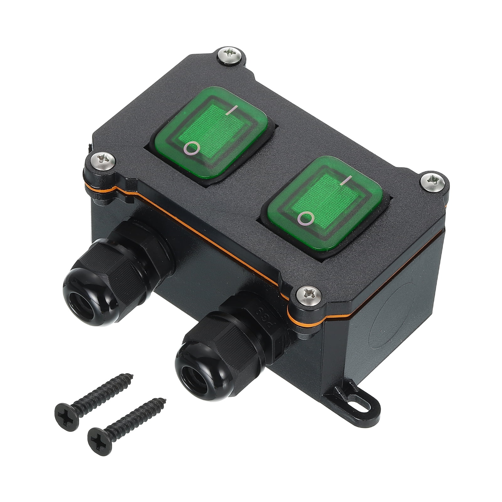 Toggle Switch, Rocker Button Inline Cord Switch DPST ON/OFF Waterproof ...