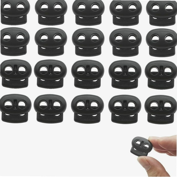 Toggles for Drawstrings, 20pcs Dual-Holes Spring Cord Locks Drawstring ...
