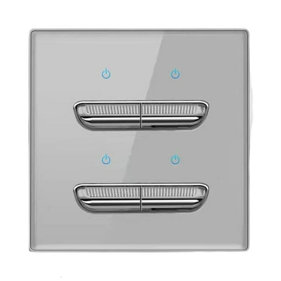 Toggles Resets Wall Switches Panel Build In LED Lights Hardened Glass ...