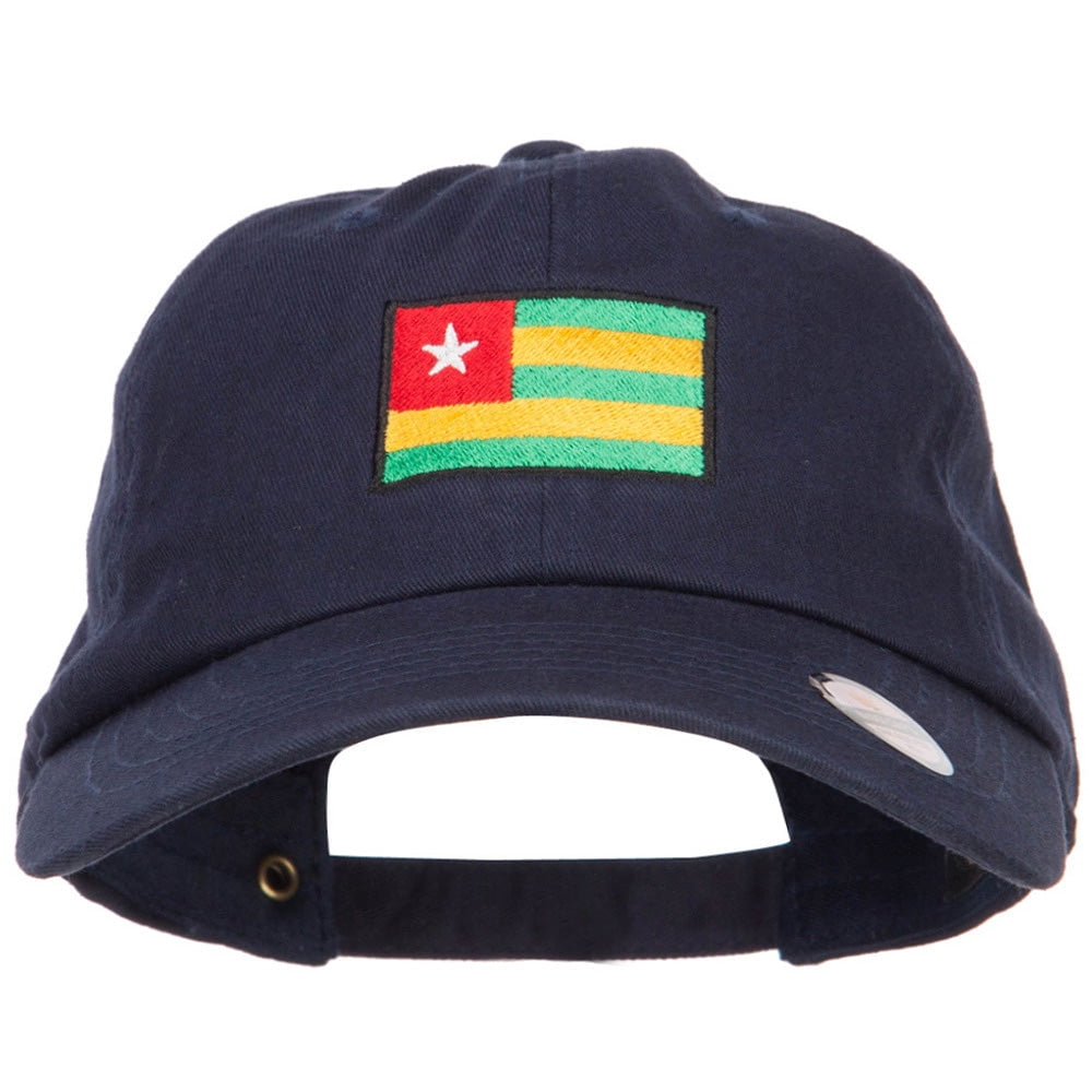 Togo Flag Embroidered Washed Cap - Navy OSFM - Walmart.com
