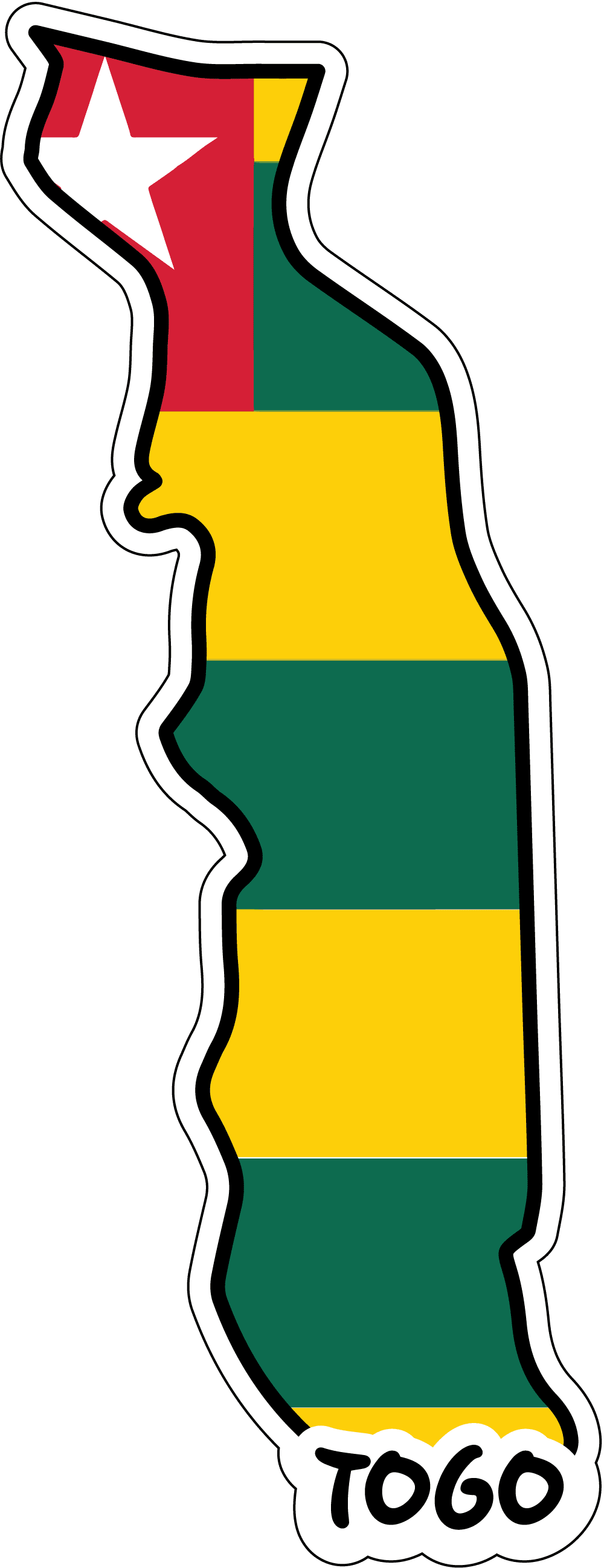 Togo Map Flag Sticker Decal 4 Inches - 4 inch - Walmart.com