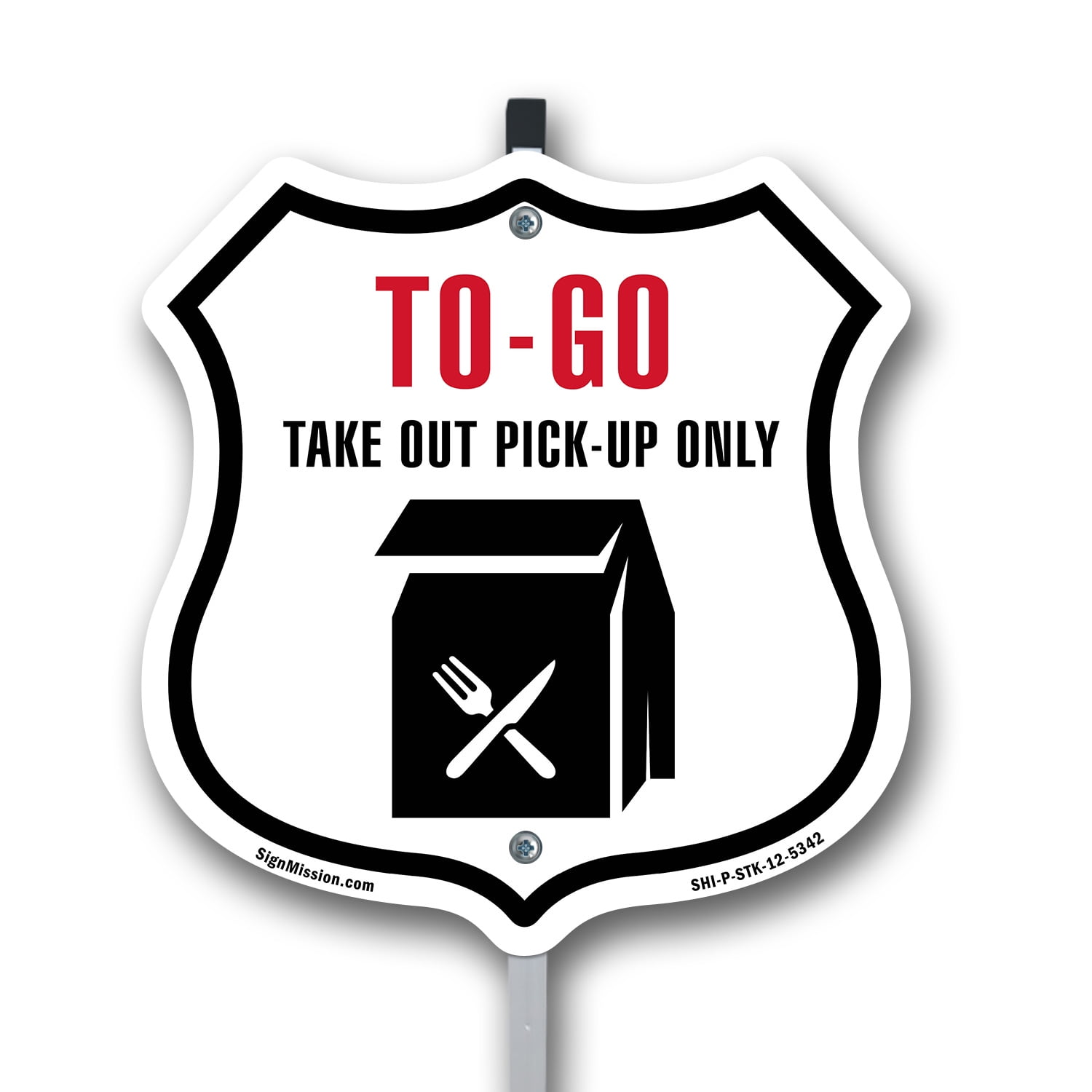 Togo Takeout Pickup Only 12 inch X 12 inch Shield Shaped Rust-Free ...