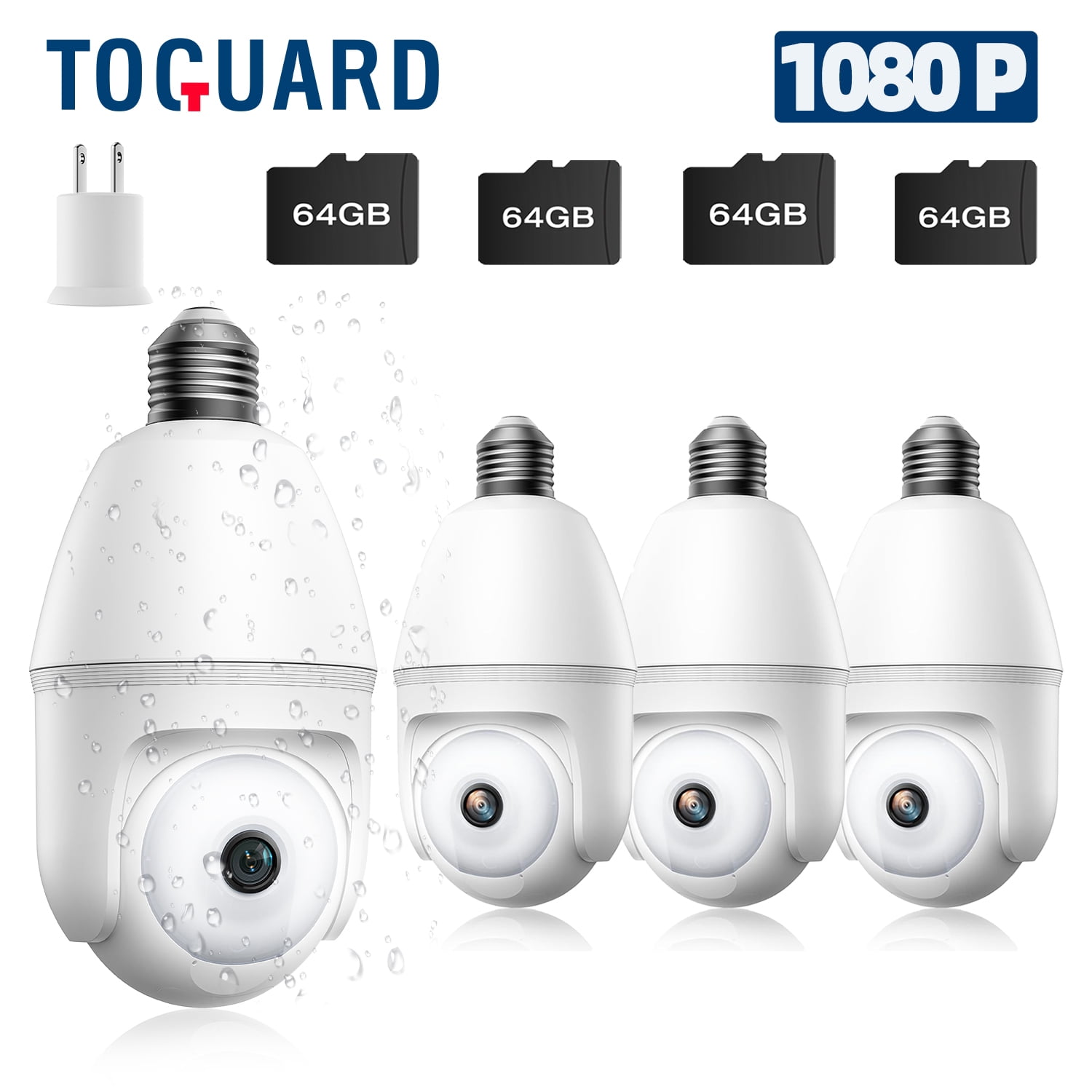 Toguard Waterproof Home Indoor/Outdoor Light Bulb Security Camera ...