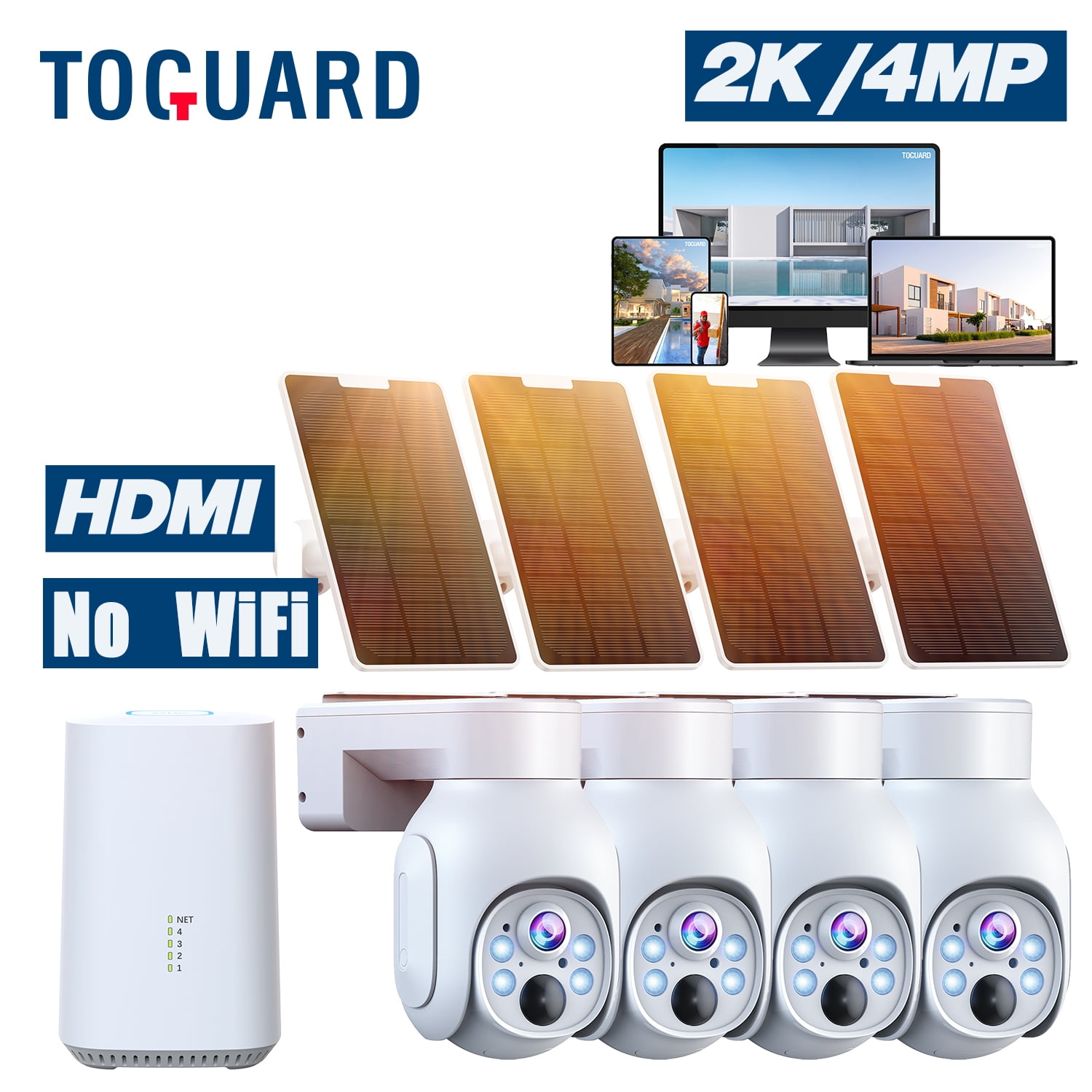 Toguard SC19A Solar Wireless Security Camera System Outdoor Battery ...