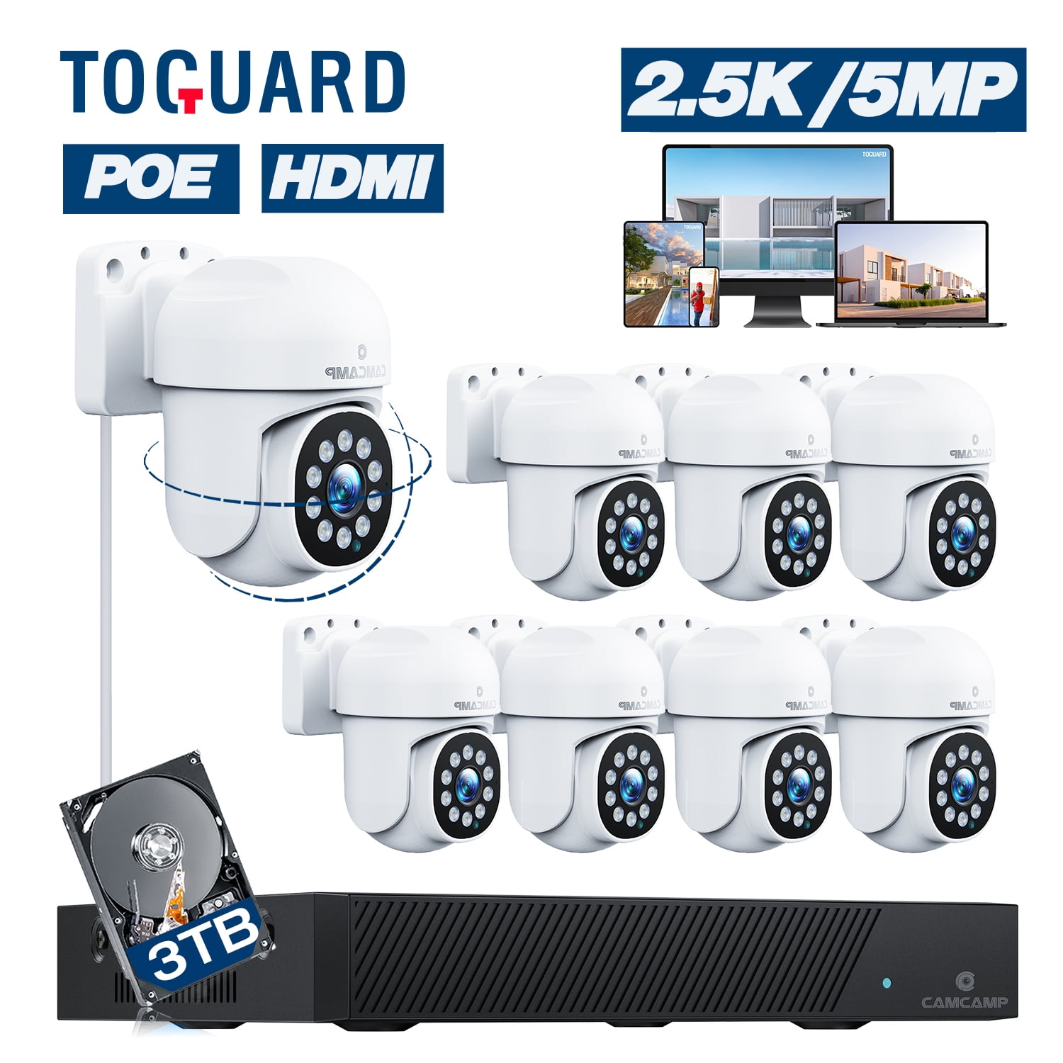 Toguard SC36 POE Security Camera System Outdoor - Walmart.com