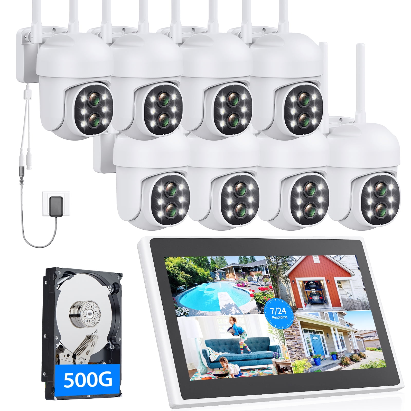 Toguard SC37 10CH Wired Security Camera System Outdoor with 500G Hard ...
