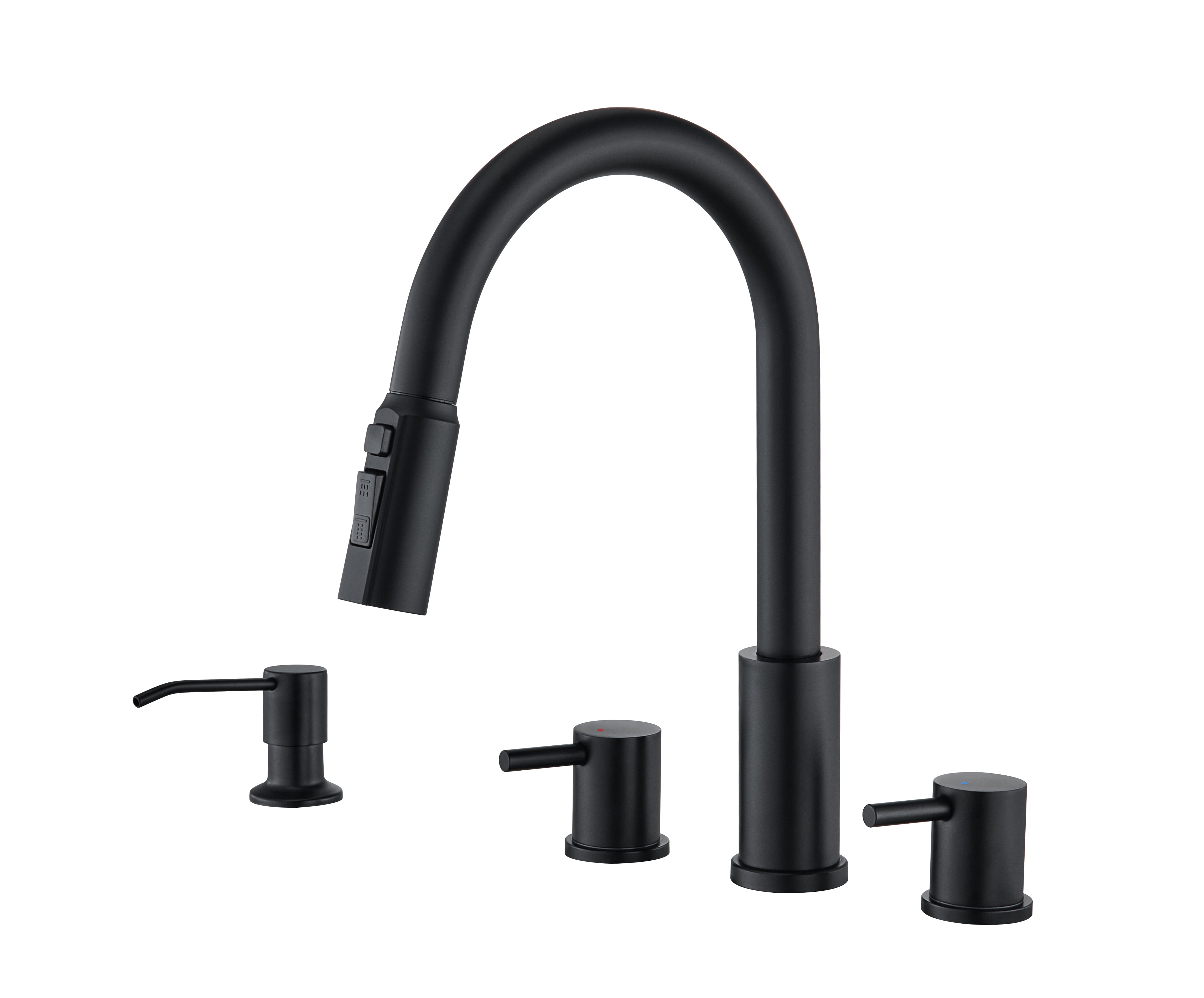 Tohlar Black Kitchen Faucet with Pull Down Sprayer Stainless Steel ...