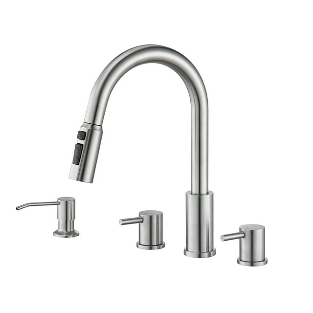 Tohlar Kitchen Faucets with Pull Down Sprayer, Stainless Steel Sink ...