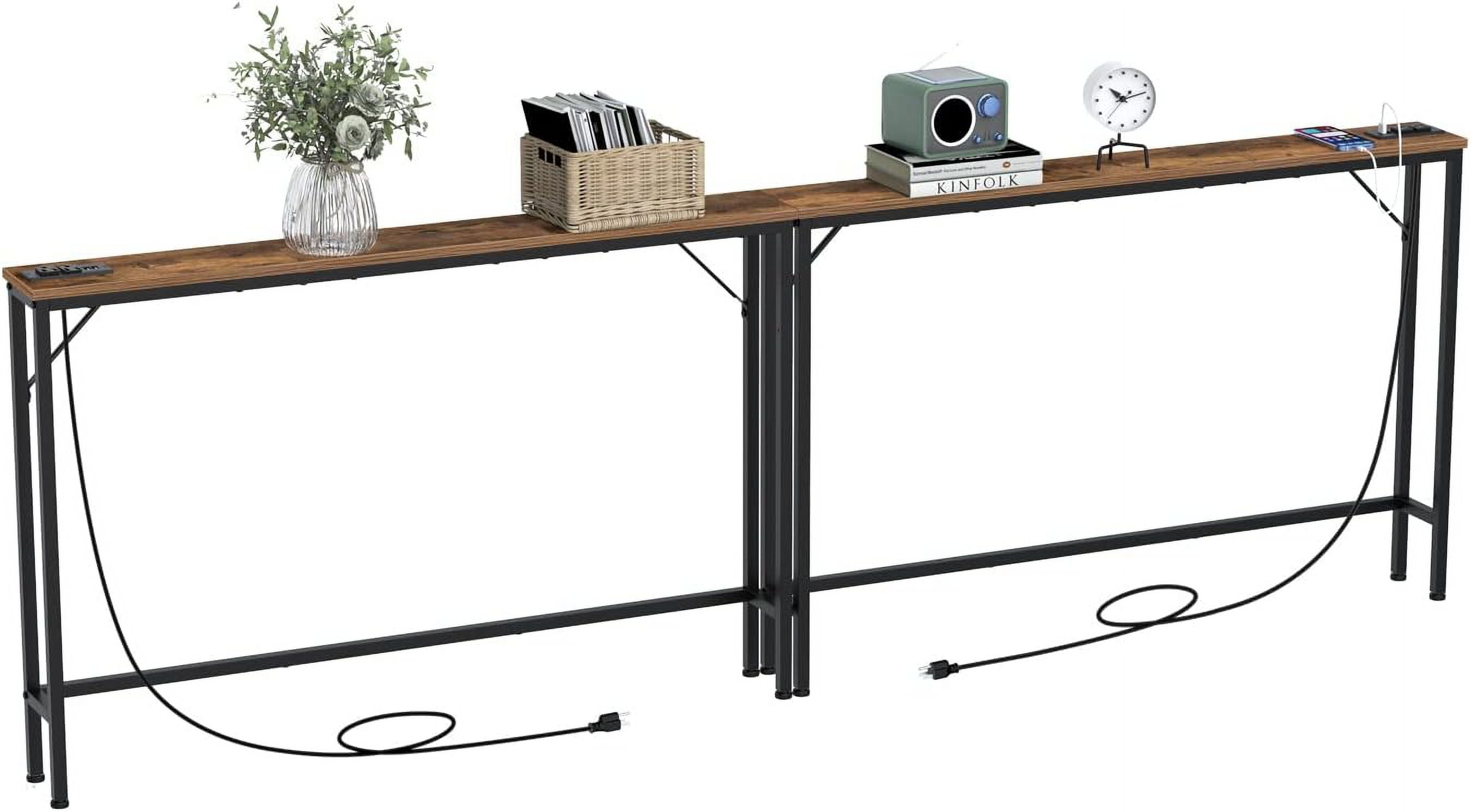Tohomeor Skinny 5.9" Console Table 47.24" Narrow Long Sofa Table with ...