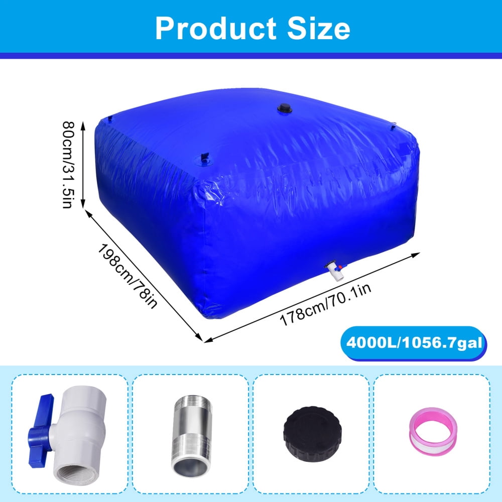 Tohu 4000L/880gal Water Bladder Foldable Water Containers, Large ...
