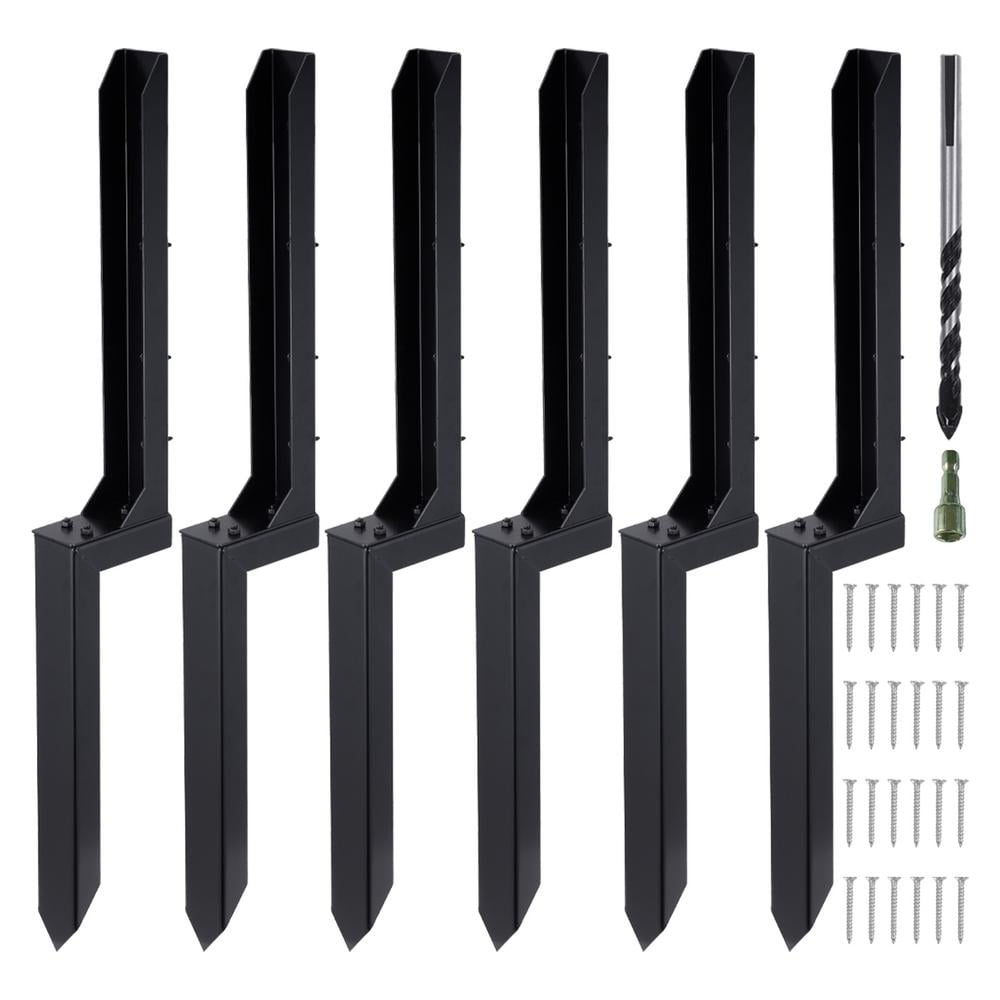Tohu 6 Pack Fence Post Anschor Kit, Heavy Duty Steel Fence Post Repair ...