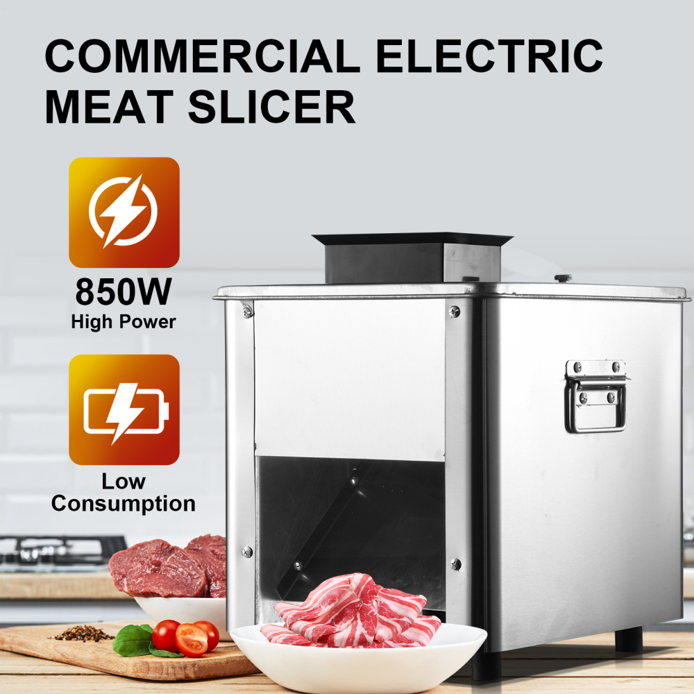 Tohu 850W Stainless Steel Meat Slicer, 12.6x11.8x13.8in Electric Cutter ...