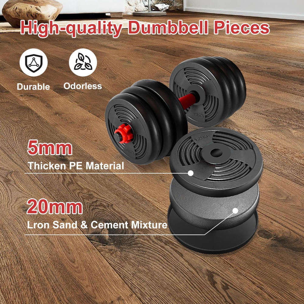 Tohu Adjustable Dumbbells for Home Gym, 44Lbs Weight Dumbbells Set with ...