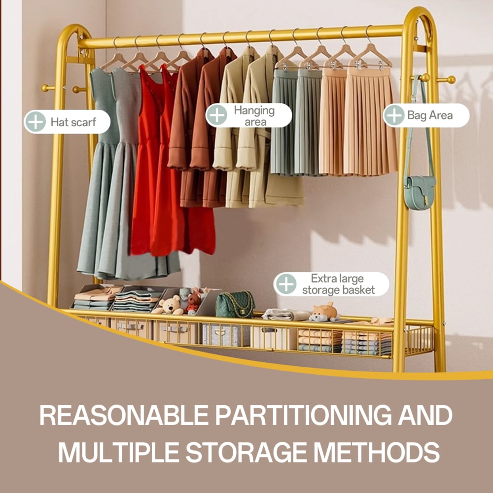 Tohu Alloy Steel Floor Standing Garment Rack, Heavy Duty Coat Rack with ...