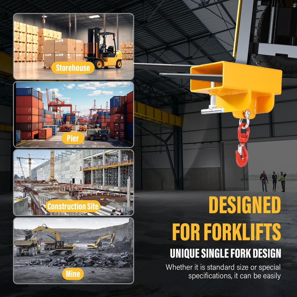 Tohu Forklift Lifting Hook Attachment 2200lbs Capacity Single Mobile ...