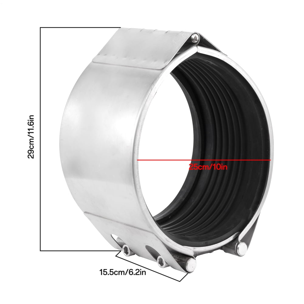 Tohu Leak Sealer Pipe Clamp with Rubber Lining, 300PSI Pressure Rating, Easy Installation Pip ...