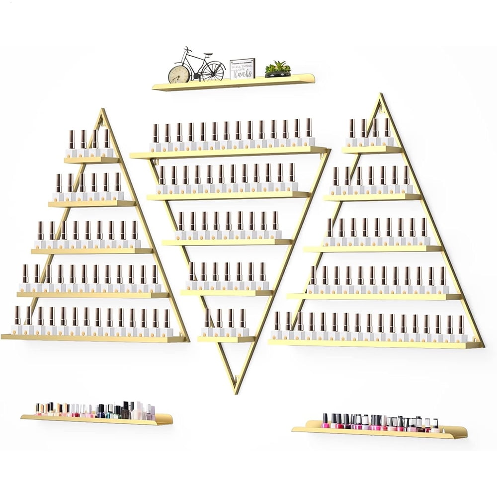 Tohu Metal Wall-mounted Nail Polish Storage Racks, 5-Tier Triangular ...