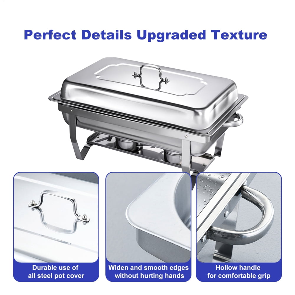 Tohu Stainless Steel Buffet Servers 4 Pcs Set, 8QT Stainless Steel Food ...