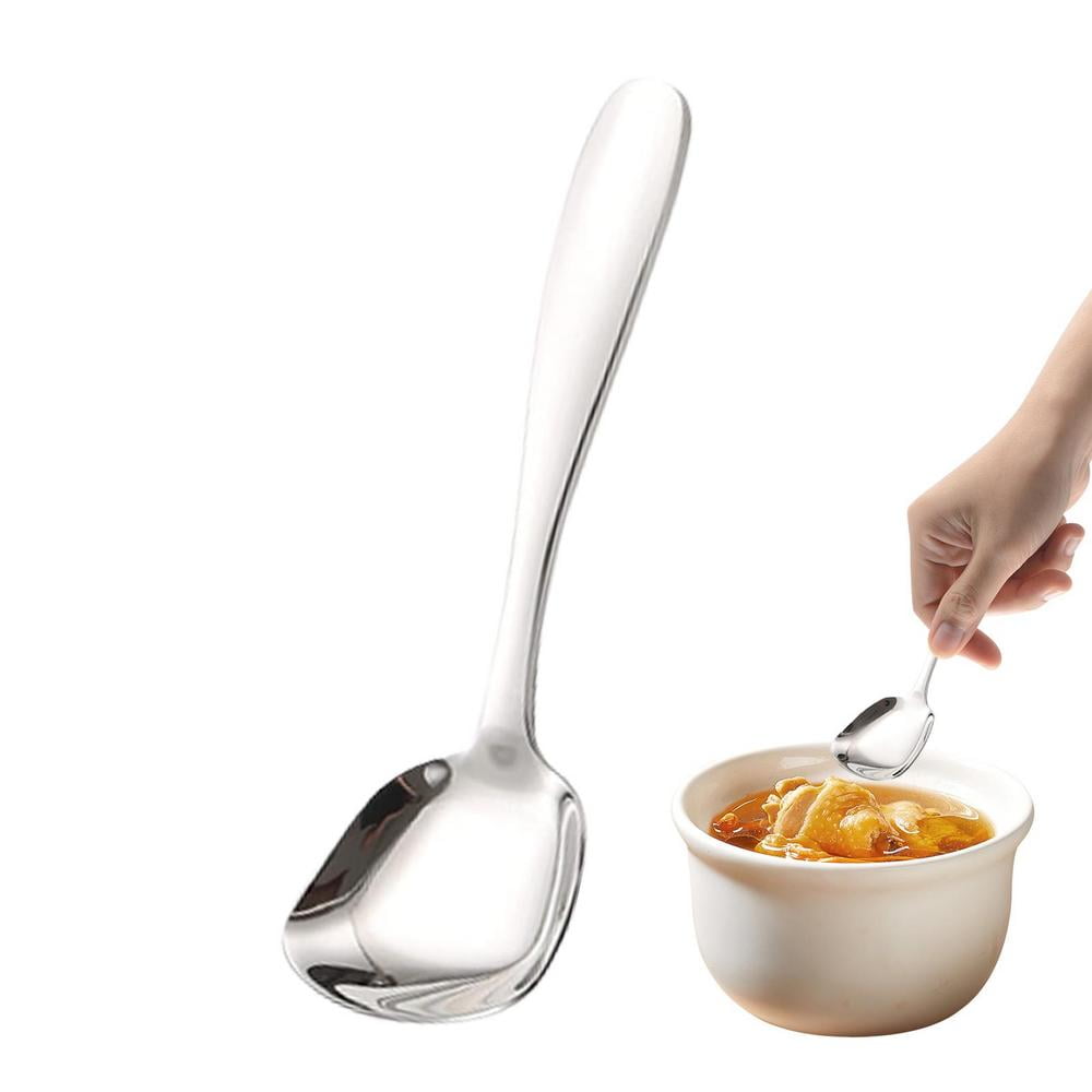 Tohuu Coffee Spoon Square Head Stainless Steel Soup Spoons Ice Cream ...