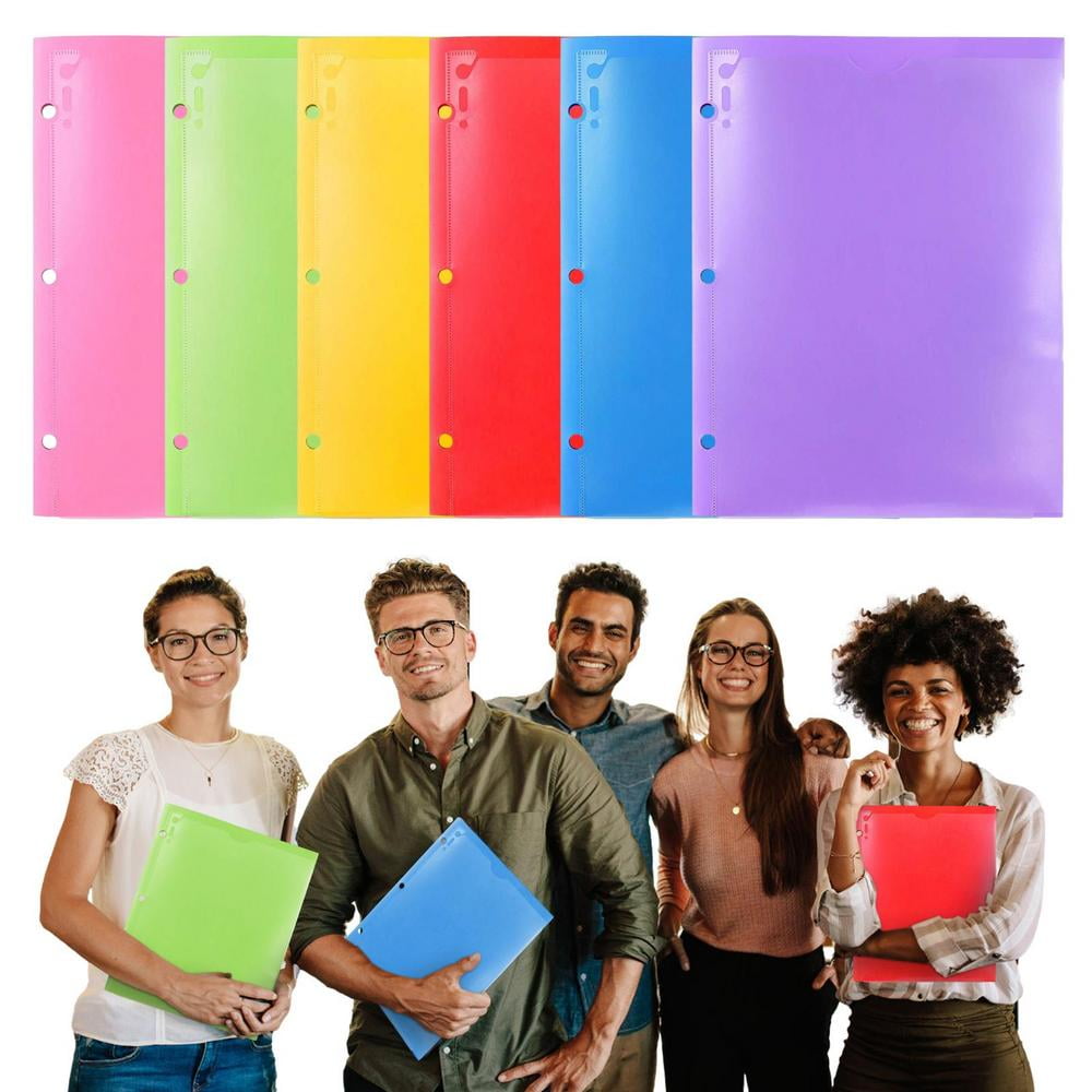 Tohuu Folders With Pockets 6 Color Two Pocket Portfolio Folders 3 Hole ...