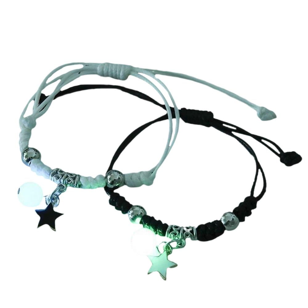 Tohuu Luminous Couples Bracelets Adjustable Luminous Moon Star Bracelet ...