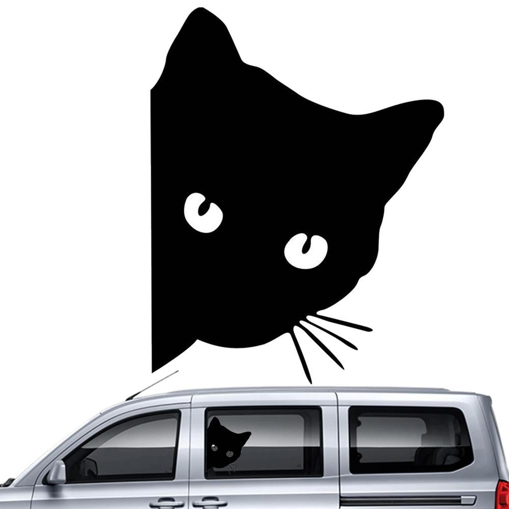 Tohuu Peeking Cat Car Sticker Self-Adhesive White Cat Car Stickers ...