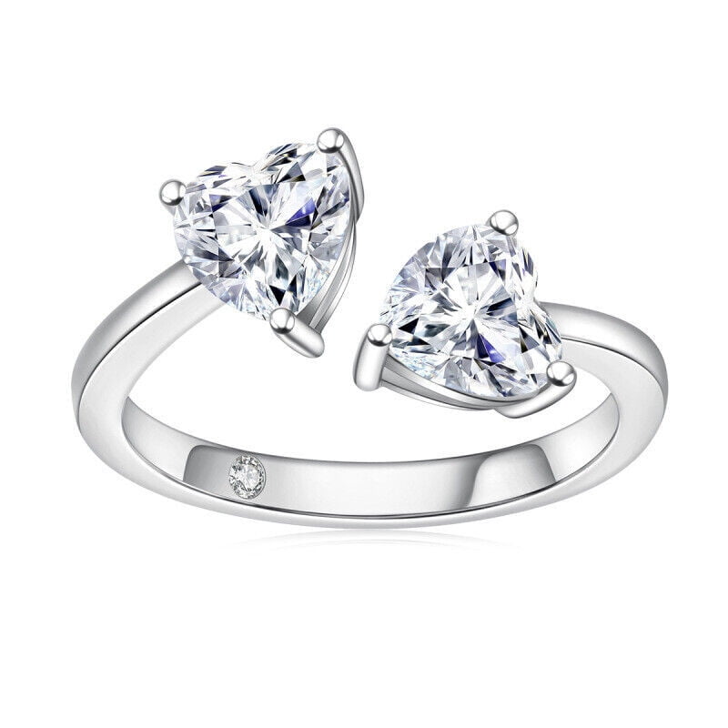 Toi Et Moi Diamond Ring, Two Stone Diamond Ring, Open Cuff Bypass ...