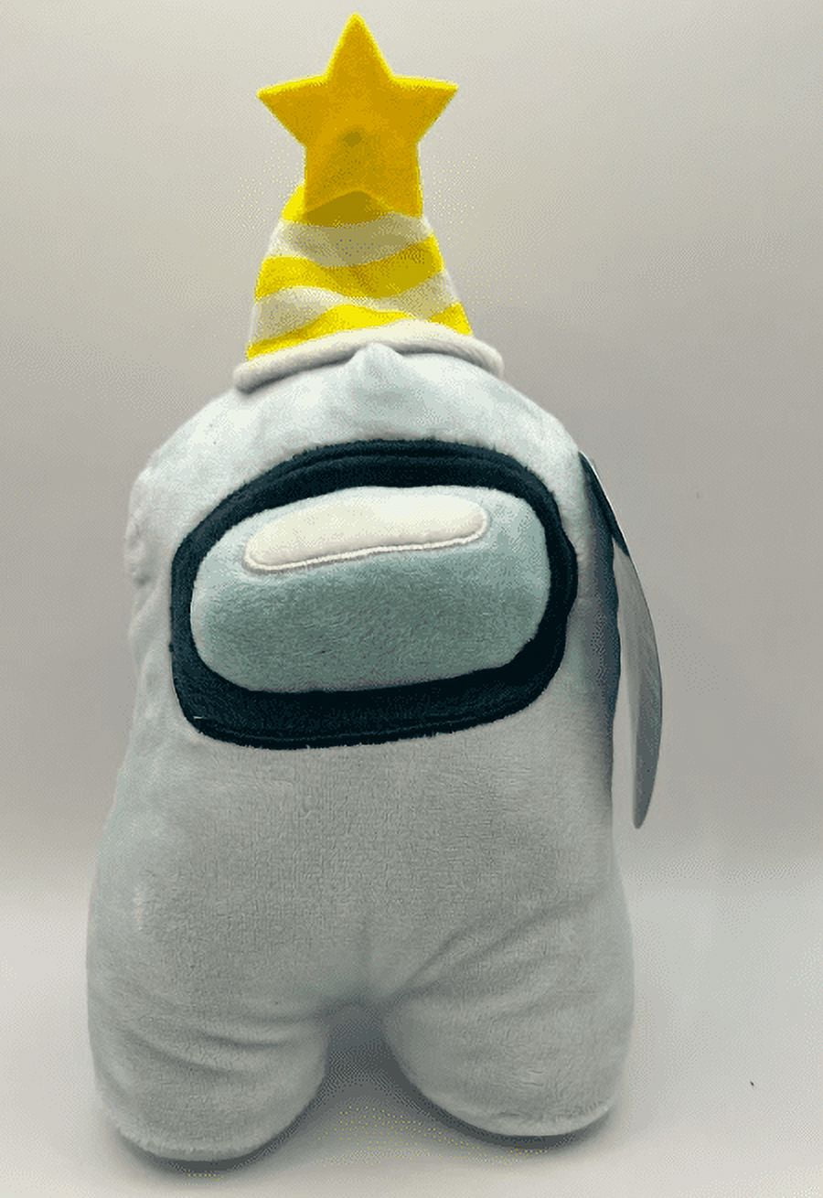 Among Us Plushie Character, White Crewmate Toy with Party Hat Imposter ...