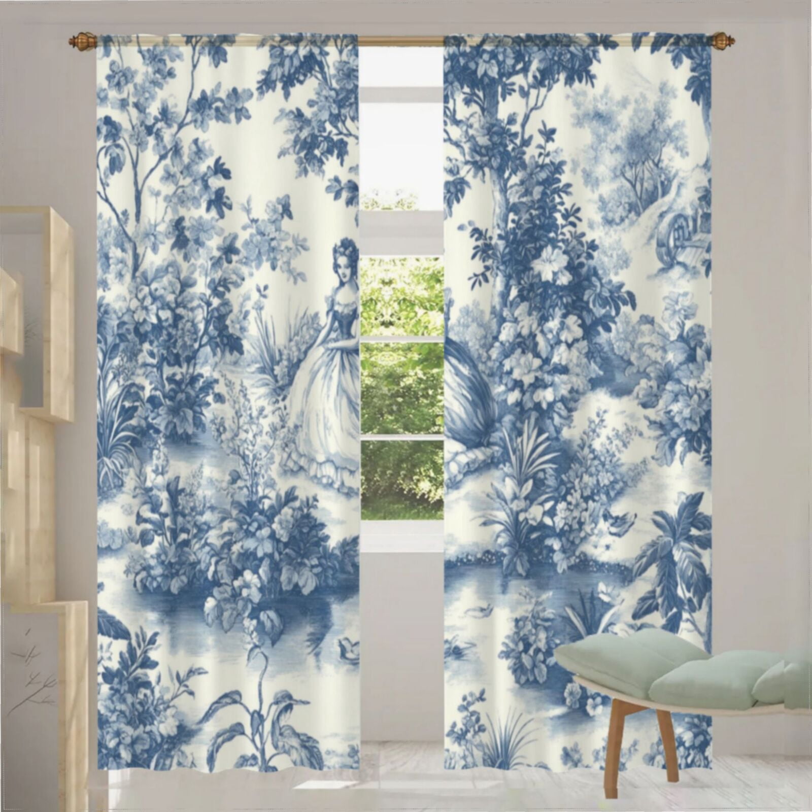 Toile De Jouy Beautiful Woman Curtains for Living Room Bedroom Decor ...
