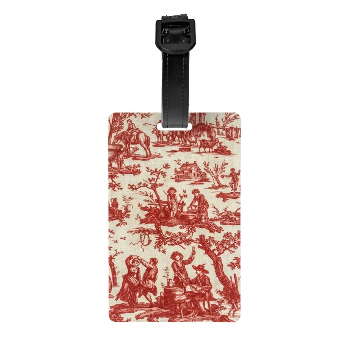 Toile De Jouy Motif Pattern Luggage Tag French Toile De Jouy Navy Blue ...