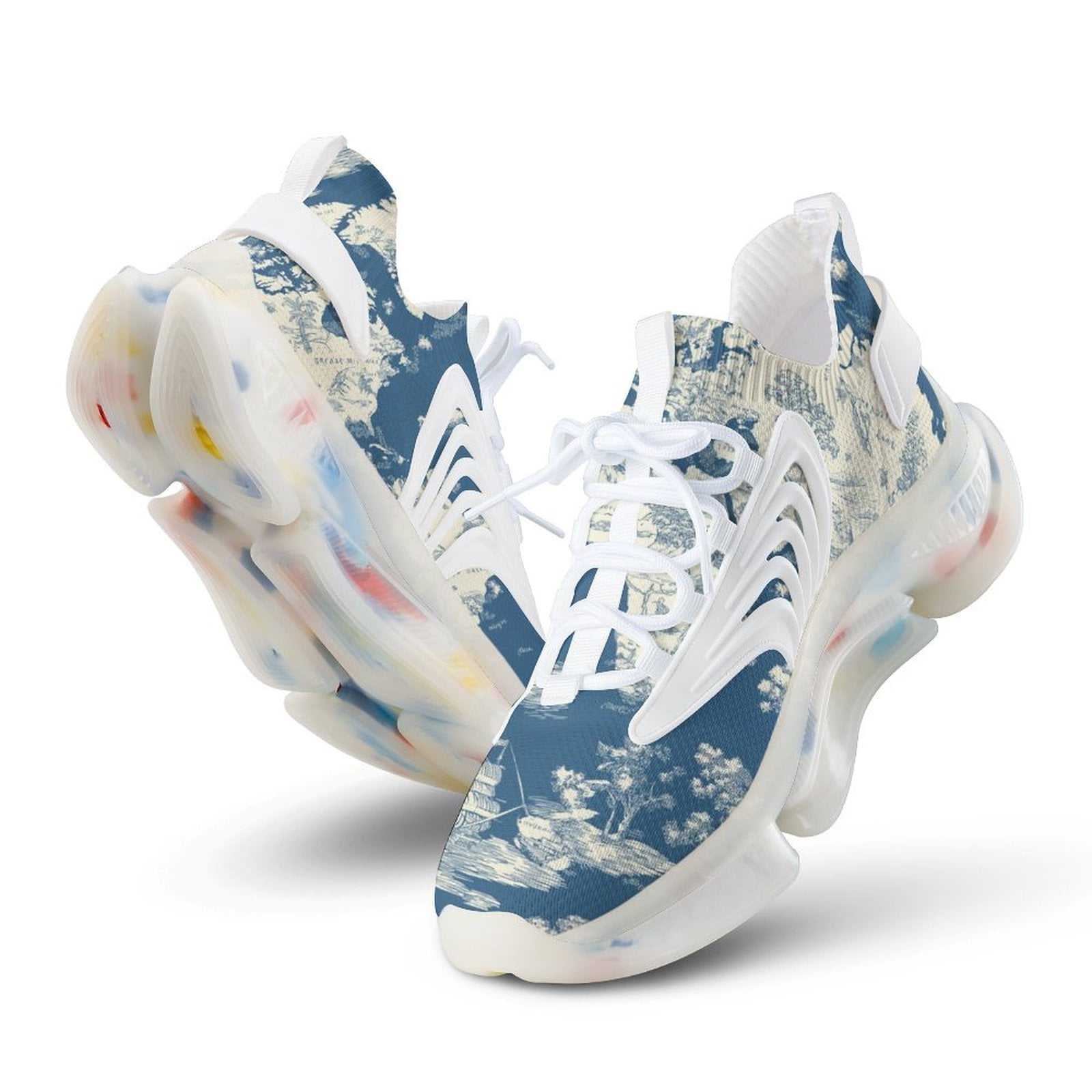 Toile De Jouy World Map Print Walking Shoes for Men Woman Lightweight ...