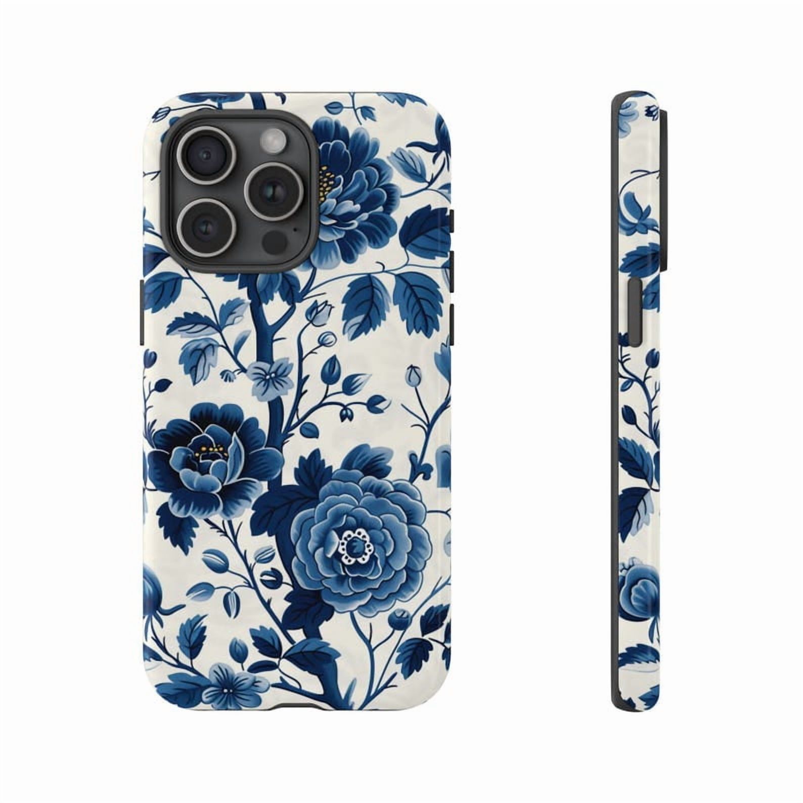Toile De Jouy iPhone Case Blue Floral Classic Vintage Art for iPhone 17 ...