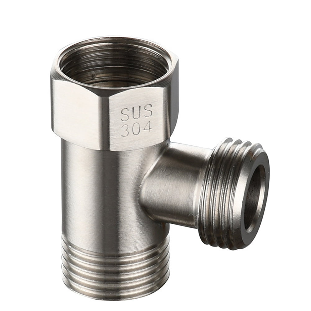 Toilet 304 Stainless steel T Adapter G1/2 T-Valve for Bath Bidet ...