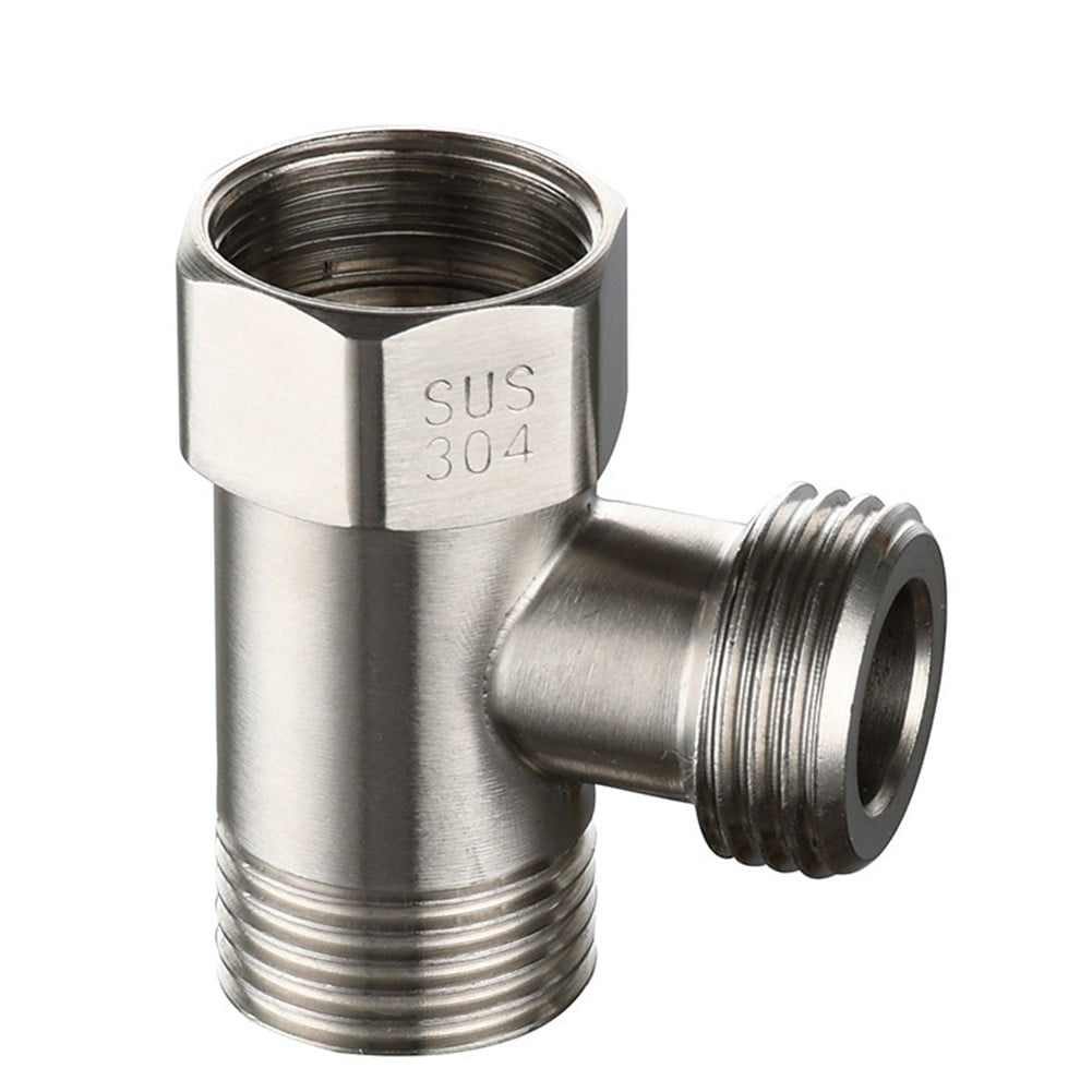 Toilet 304 Stainless Steel T Adapter G1 2 T Valve For Bath Bidet