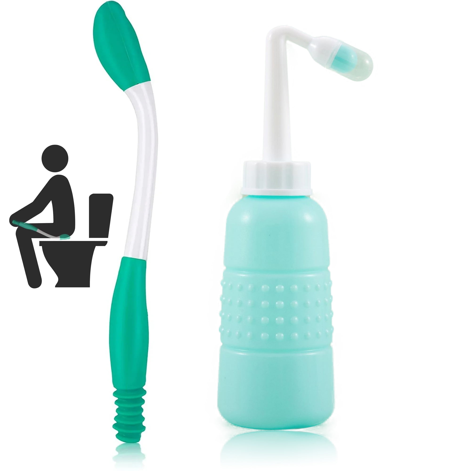 Toilet Aids for Wiping, 15" Long Reach Butt Wiper Bath Brush Set ...