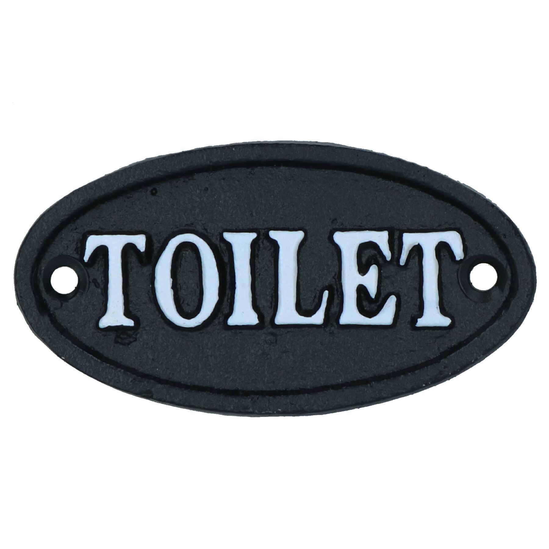 Toilet Bathroom Cast Iron Sign Plaque Door Wall House Work Office Shop ...