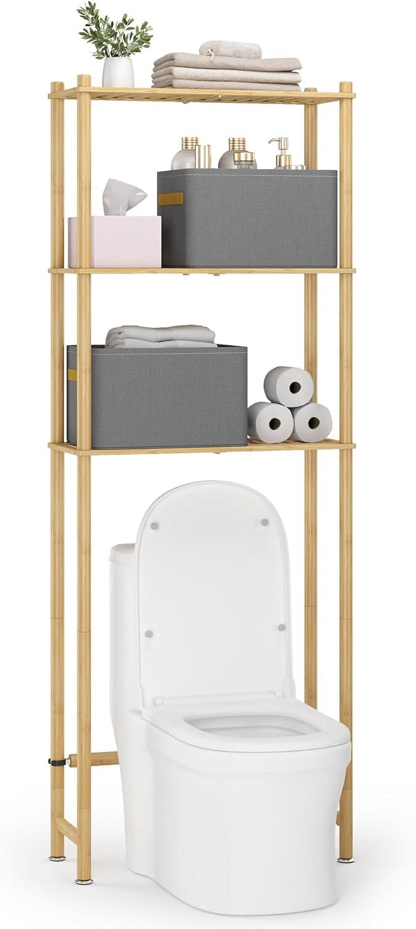 Over Toilet Bathroom Organizer - 3-Tier Bamboo Behind The Toilet ...