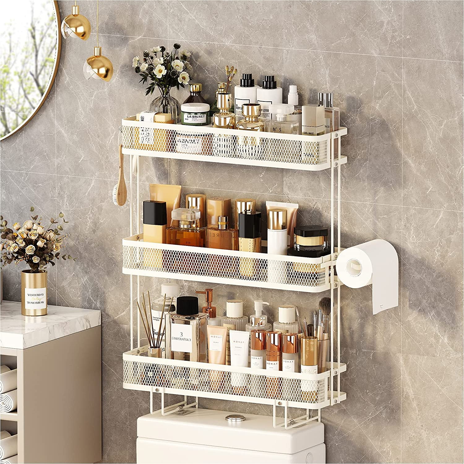 Over Toilet Bathroom Organizer, Over The Toilet Storage Shelf,Behind ...