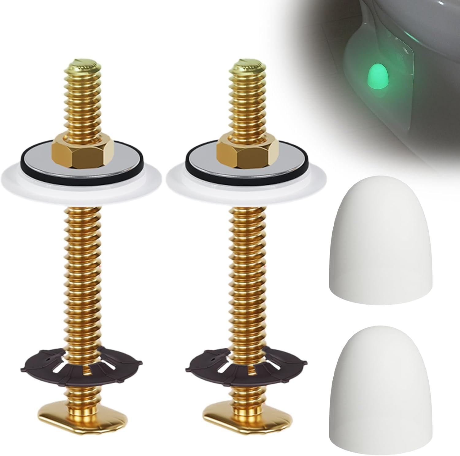 Toilet Bolt Covers Glow In The Dark - 4 Pack PLA Toilet Screw Cap Set ...