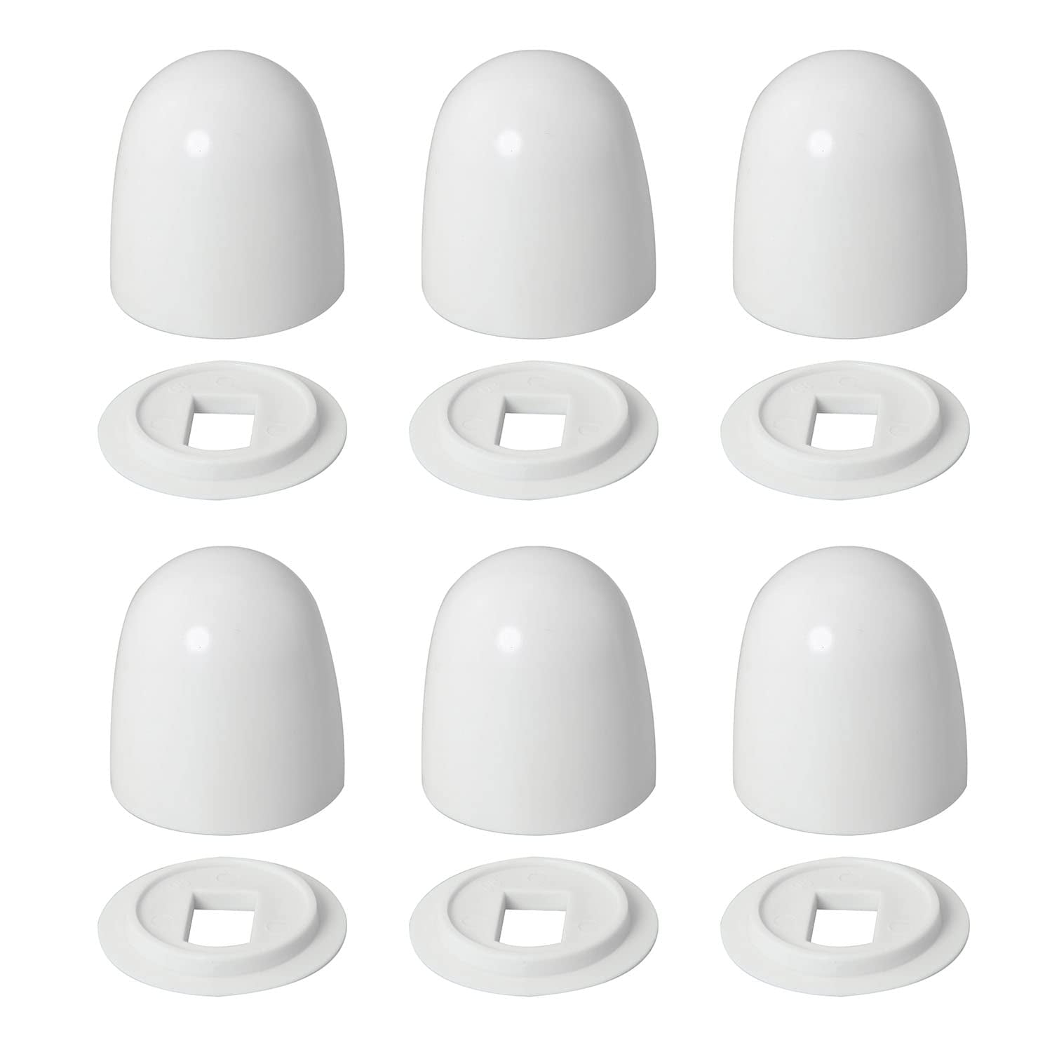 Toilet Bolts Cap 6Set White Round Plastic Push-On Toilet Bolt Covers ...